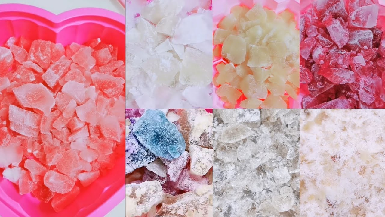 eating drying stone | eating ice | Many types of stone colors 🧊 asmr ...