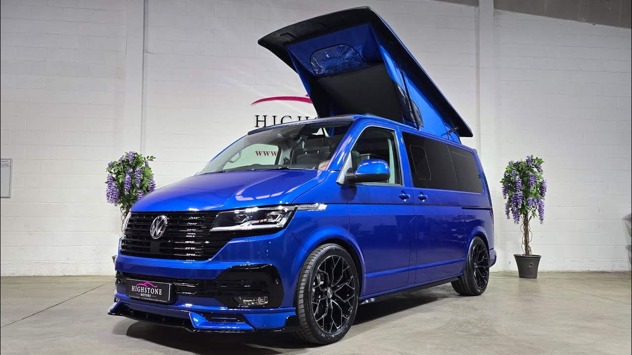 Full camper conversion... vw transporter t6.1 pop top roof rock & roll ...