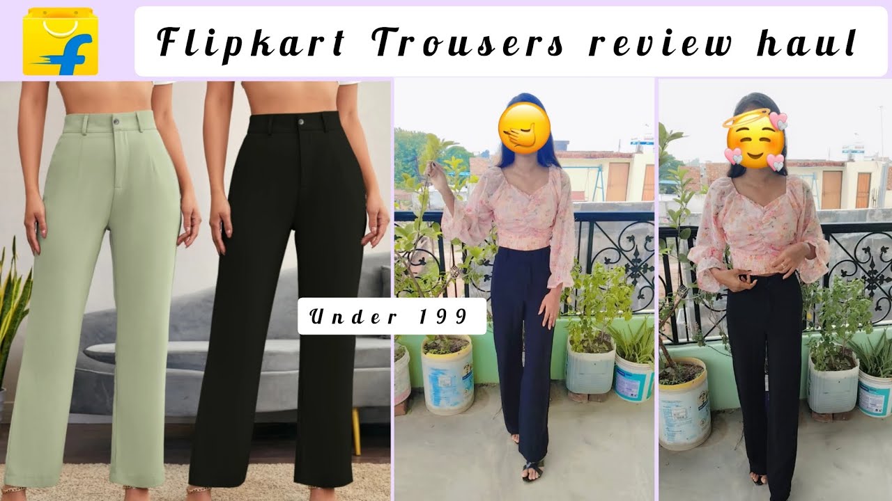 *High* waisted trousers Review+try on haul from flipkart🔥|Combo in 199 ...