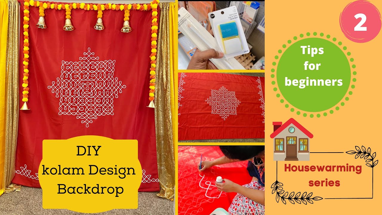 DIY Kolam Design Backdrop|Easy Housewarming decoration |Housewarming ...