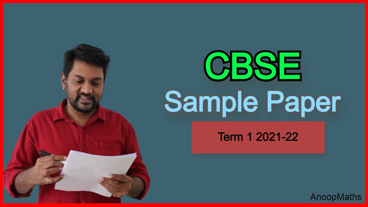 CBSE Sample Question Paper 2021-22 (Term 1) - YouTube
