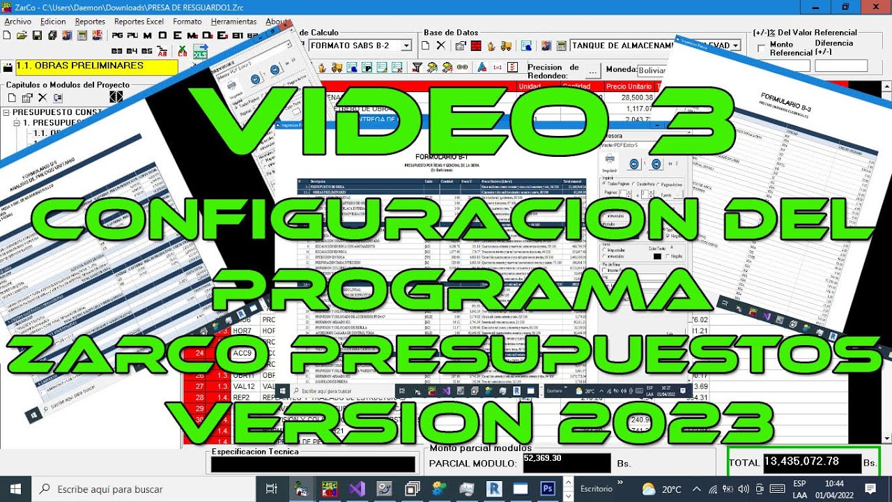 VIDEO 3 ZarCo Presupuestos Configuración del programa - YouTube