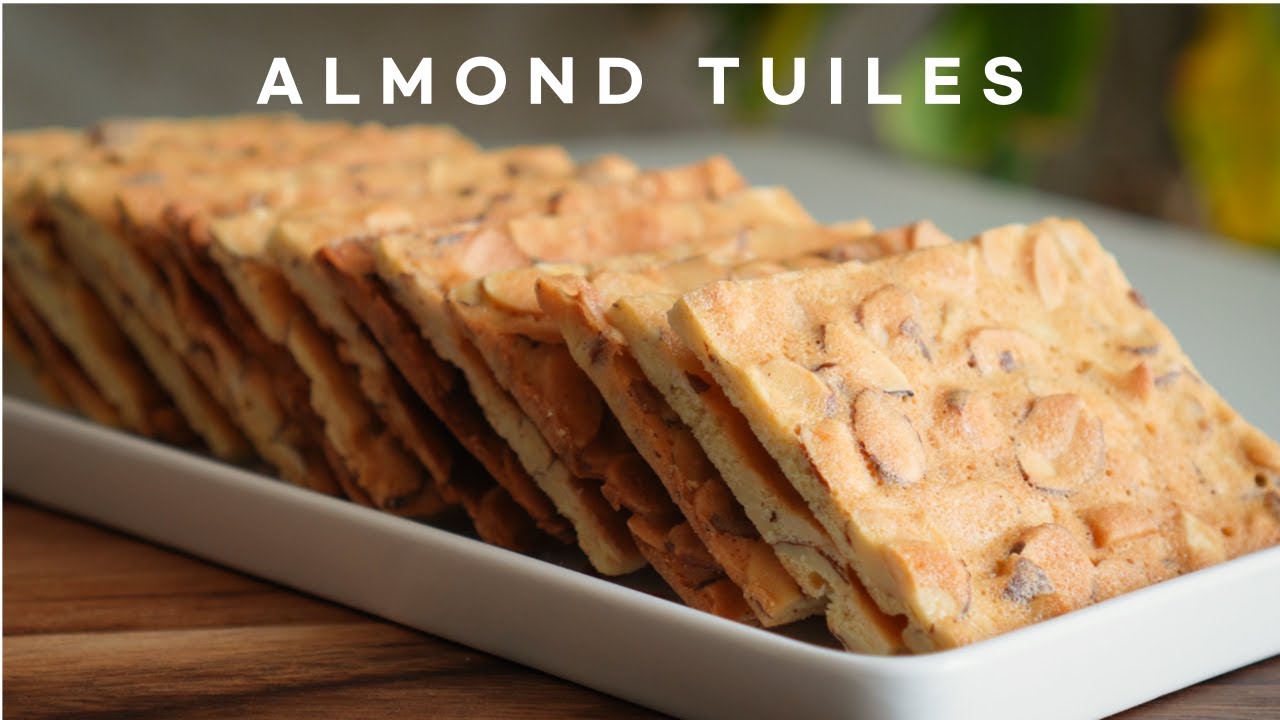 달콤 고소한 아몬드 튀일 만들기 | 바삭바삭 프랑스 과자 | Almond Tuile Recipe - YouTube