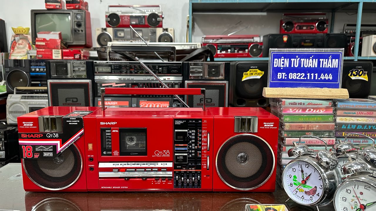 ĐÀI SHARP QT 38 MÀU ĐỎ CỰC ĐẸP - ĐT : 0822111444 - YouTube
