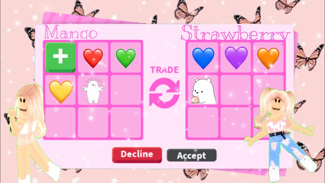 Adopt me one colour trade challenge! mango and strawberry - YouTube