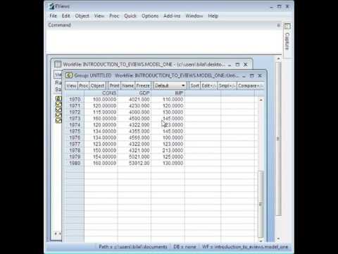 getting correlation coefficient in eviews - YouTube