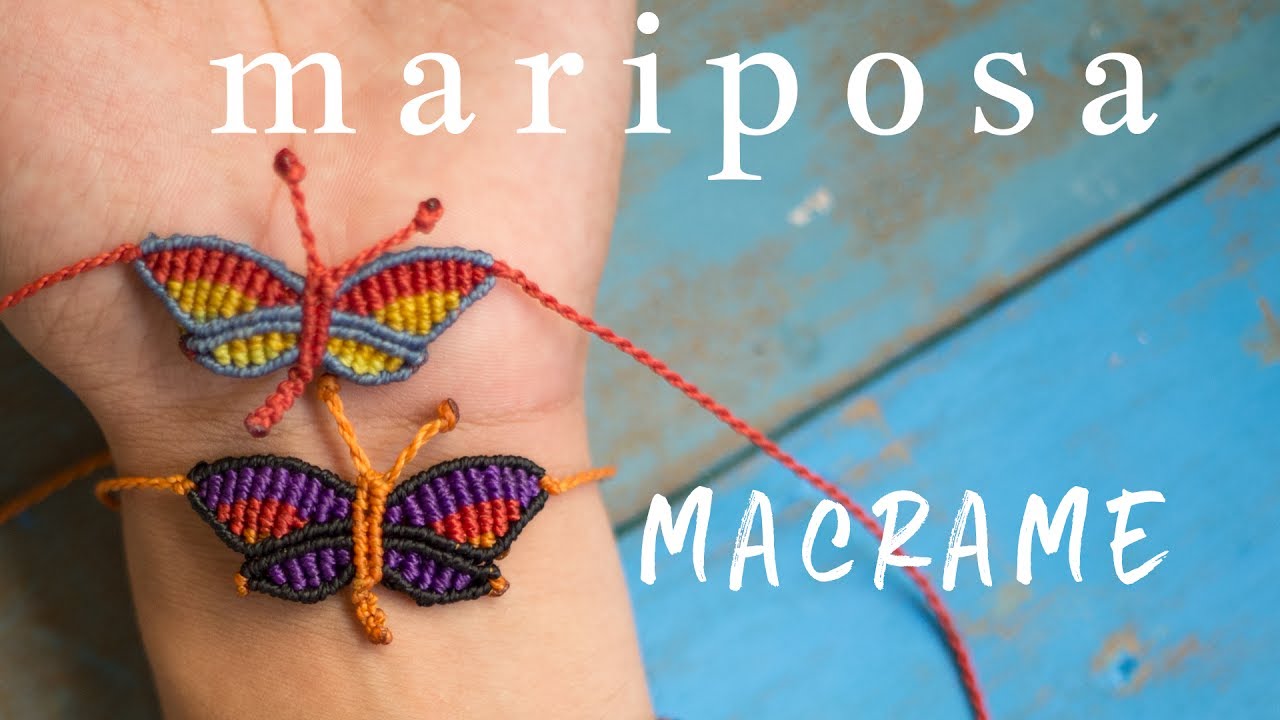 Pulsera de mariposa en macrame paso a paso - YouTube