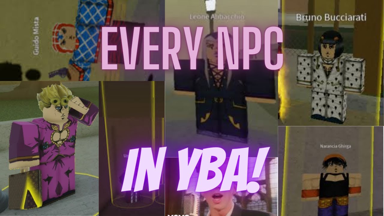 YBA All NPCs Part 1 - YouTube