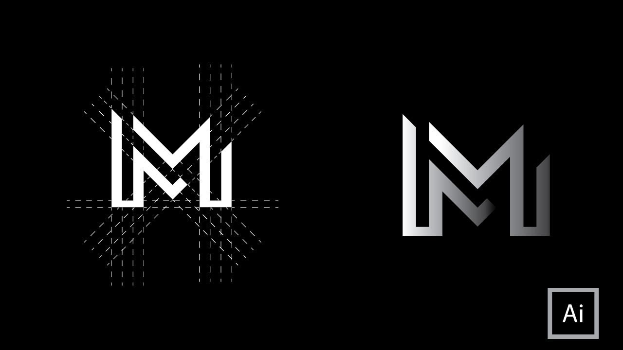 Alphabet Logo Design Tutorial | Adobe Illustrator M logo - YouTube