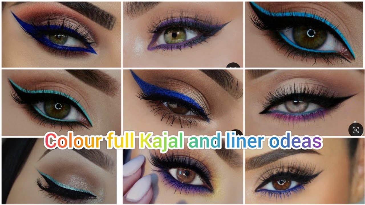 Colour full liner ideas||Colour full Kajal ideas|| - YouTube