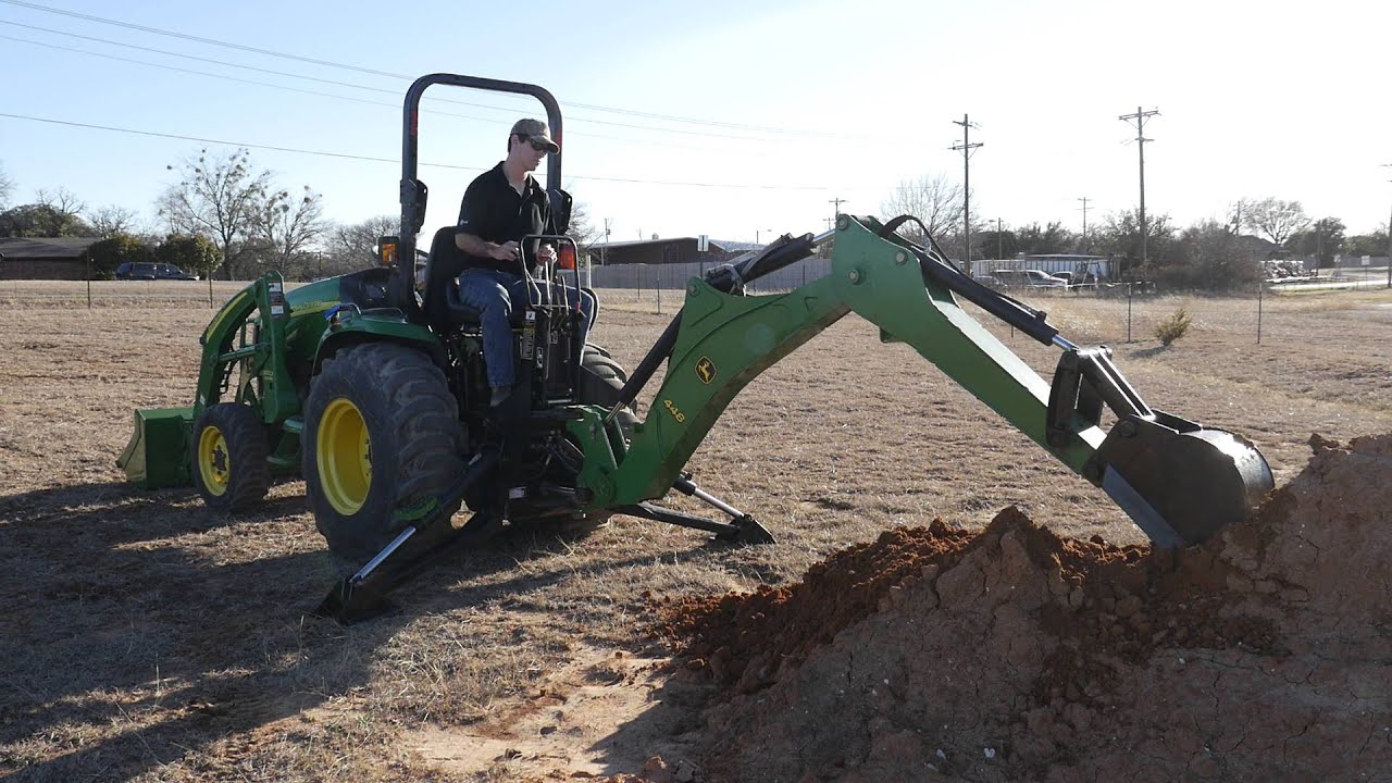Demo of John Deere 3520 w/ Loader, Backhoe, 4x4 - YouTube