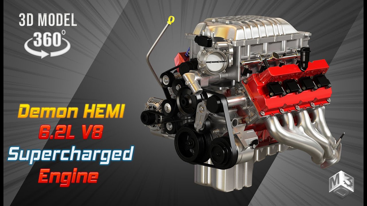 Demon HEMI Engine - V8 Supercharger Engine 3d Model | Markos3d | 360 ...