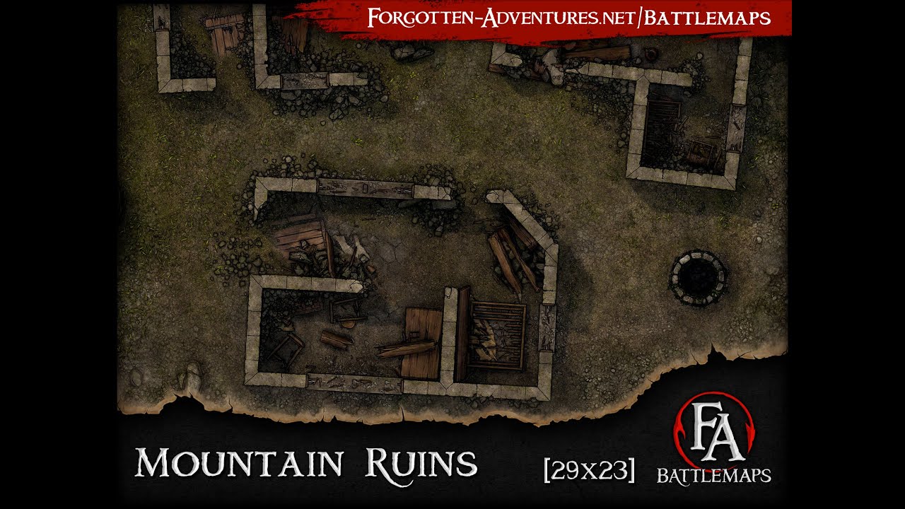 FA Battlemaps - Mountain Ruins 29x23 - Foundry VTT Preview [Premium Map ...