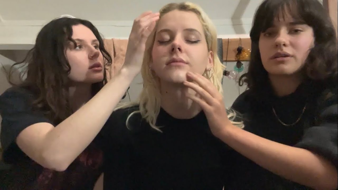 ASMR face and hair relaxation - YouTube