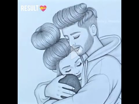 How to draw a romantic couple drawing tutorial | Couple drawing step by ...