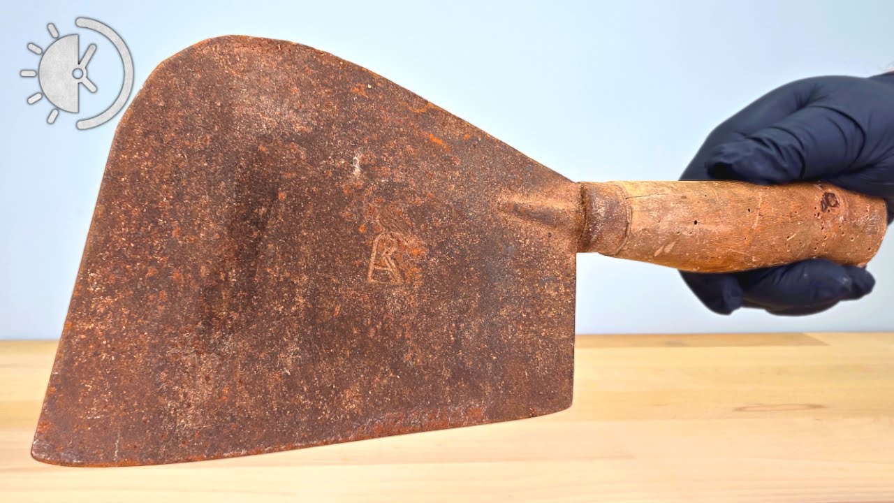 Incredible Meat Cleaver Restoration: Black Blade And Kingwood Handle ...