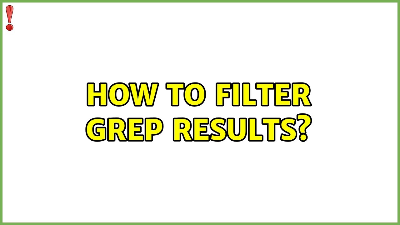 Ubuntu: How to filter grep results? - YouTube