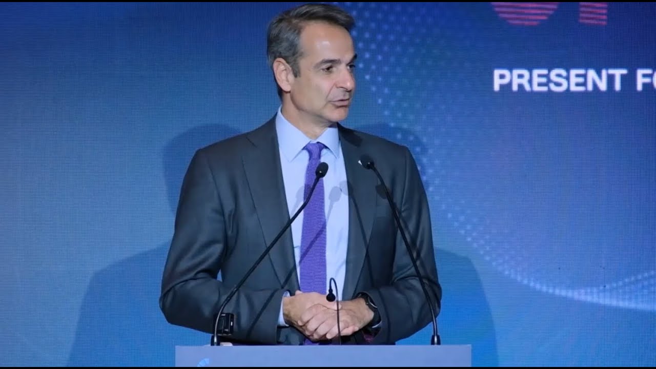 Κυριάκος Μητσοτάκης: Τοποθέτηση σε συνέδριο της JTI Hellas - YouTube