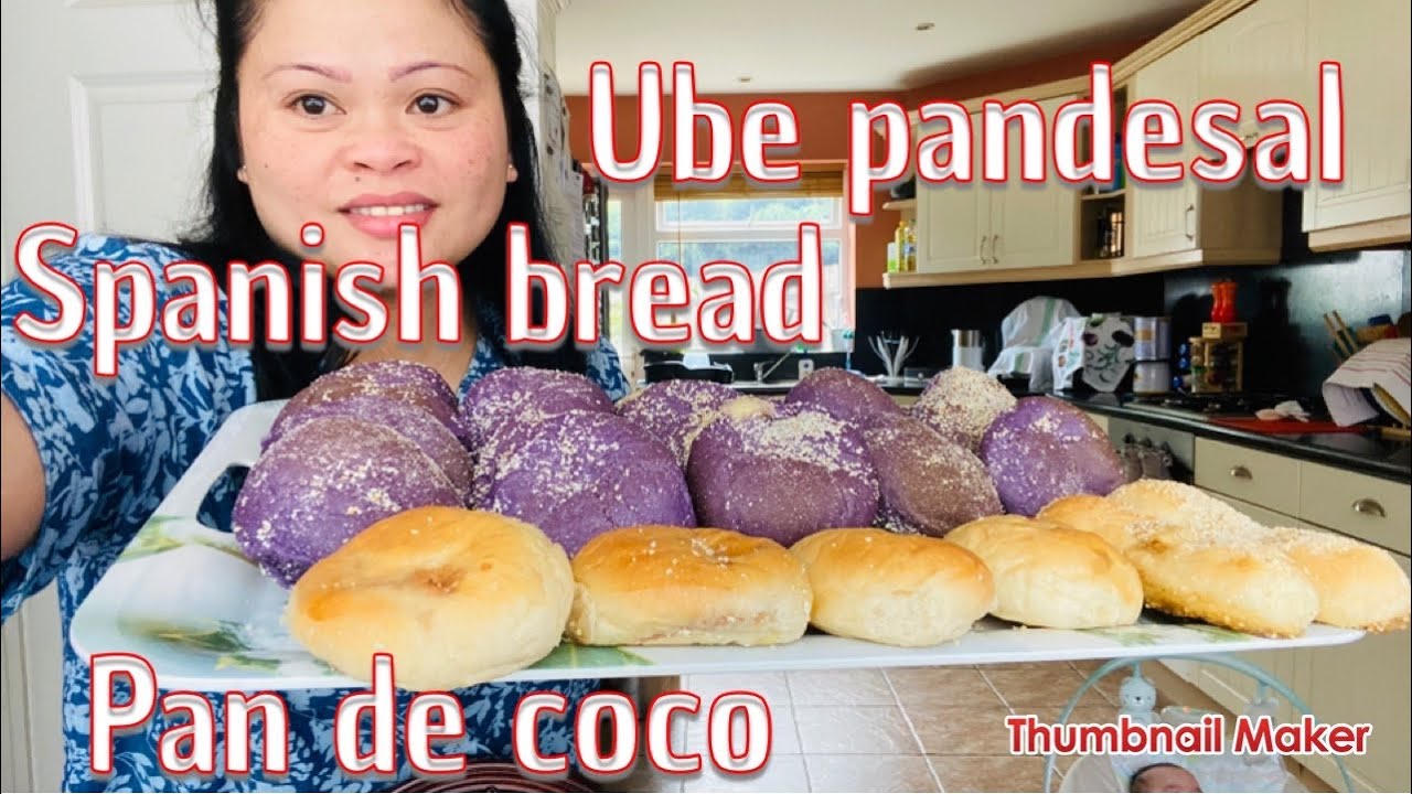 Spanish bread + Pan de coco + Ube pandesal - YouTube