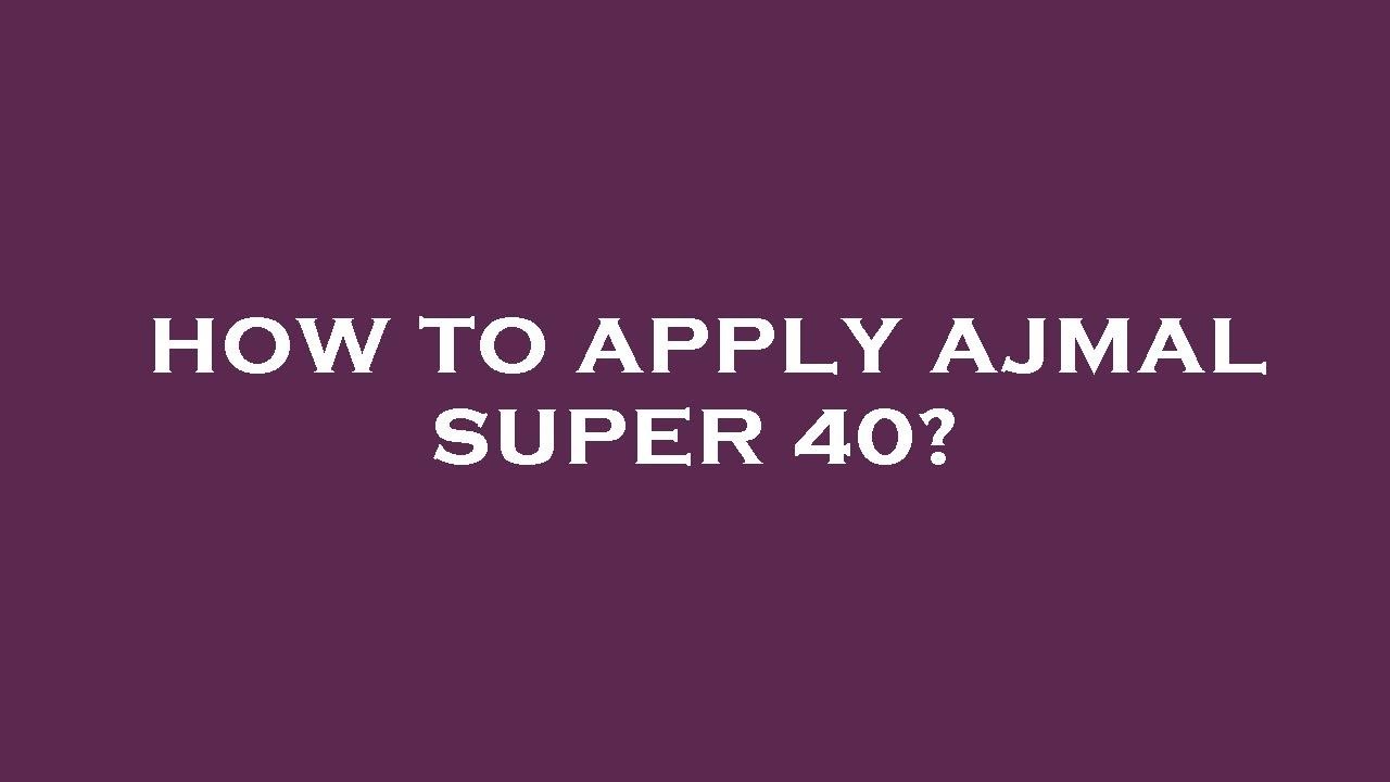 How to apply ajmal super 40? - YouTube