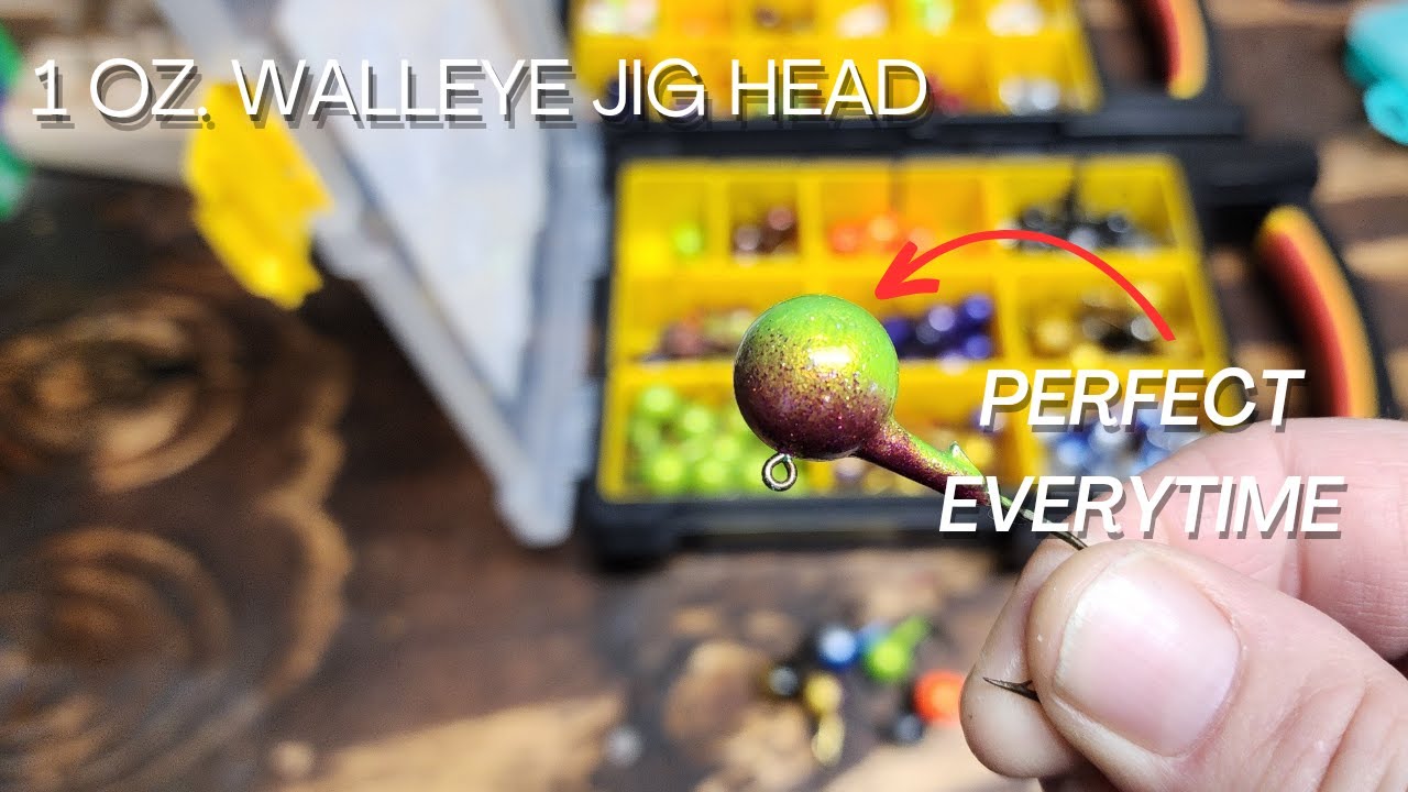 Making 1 Oz. ball jigs for vertical jig fishing the Detroit river for ...