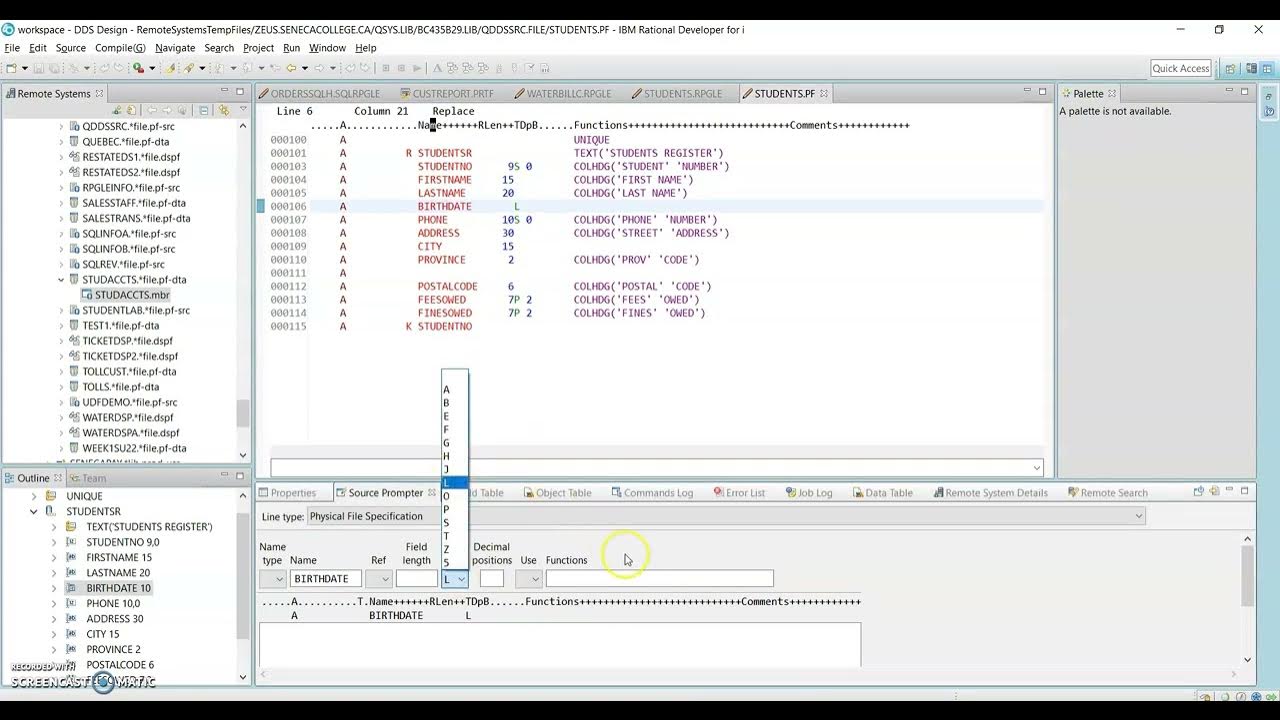 IBM RDi AS400 lab2 how to write a physical file and rpg - YouTube