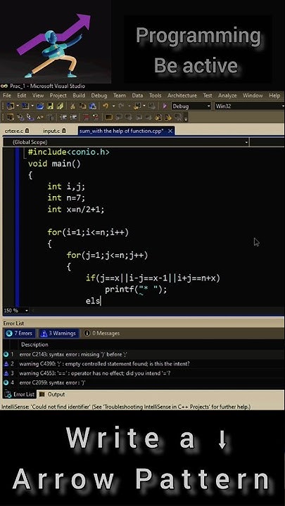 C Program Print a Arrow ⬇️ Pattern #programming #coding #shorts #youtubeshorts - YouTube