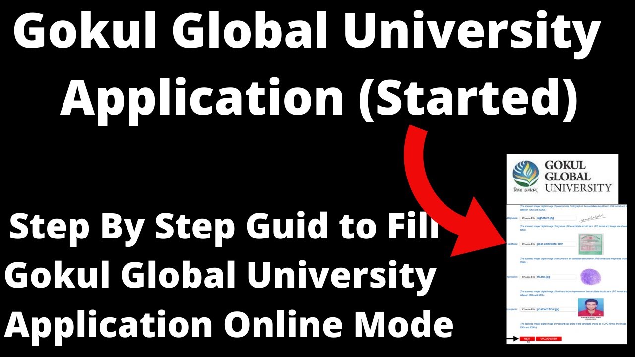 Gokul Global University 2022 Application (Released) -How to Fill Gokul ...