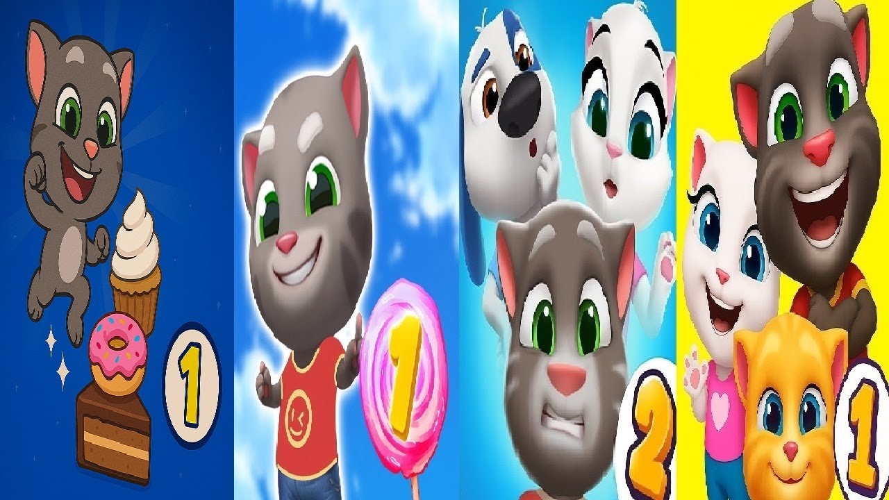 Talking Tom Candy Run VS TalkingTom Cake Jump My Talking Tom Friends 1 ...