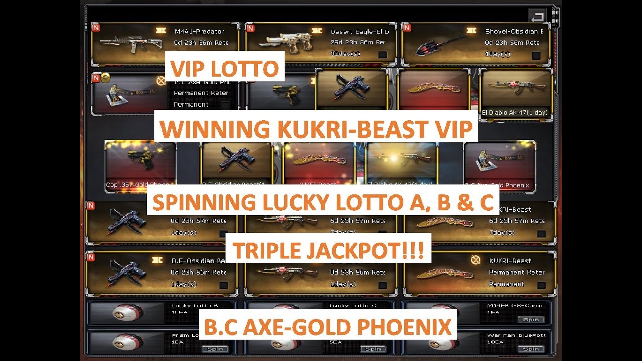 Winning Kukri-Beast VIP in Lucky Lotto A, B & C (Triple Jackpot) on CrossFire Philippines July ...
