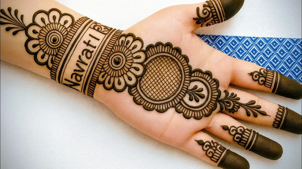 Navratri special mehandi design|| front hand mehndi design|| Mehandi ka ...
