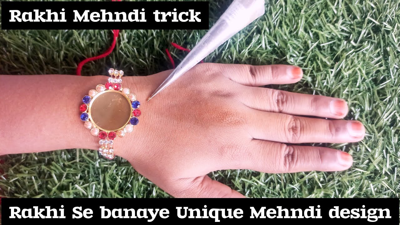 Rakhi Se banaye Amazing 🤯 Mehndi design🌿/Rakhi mehndi trick/ mehndi ...