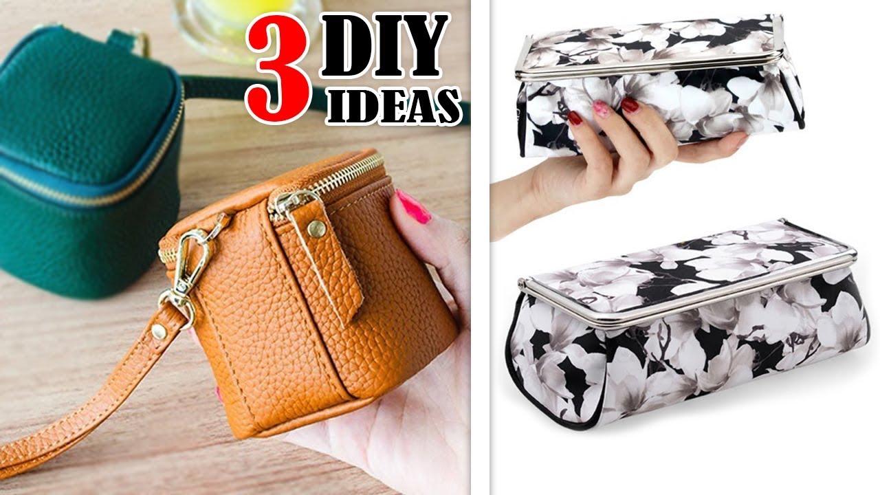 3 DIY LOVELY POUCH BAG TUTORIALS // Cute Coin Purse Bag HandBag Idea ...