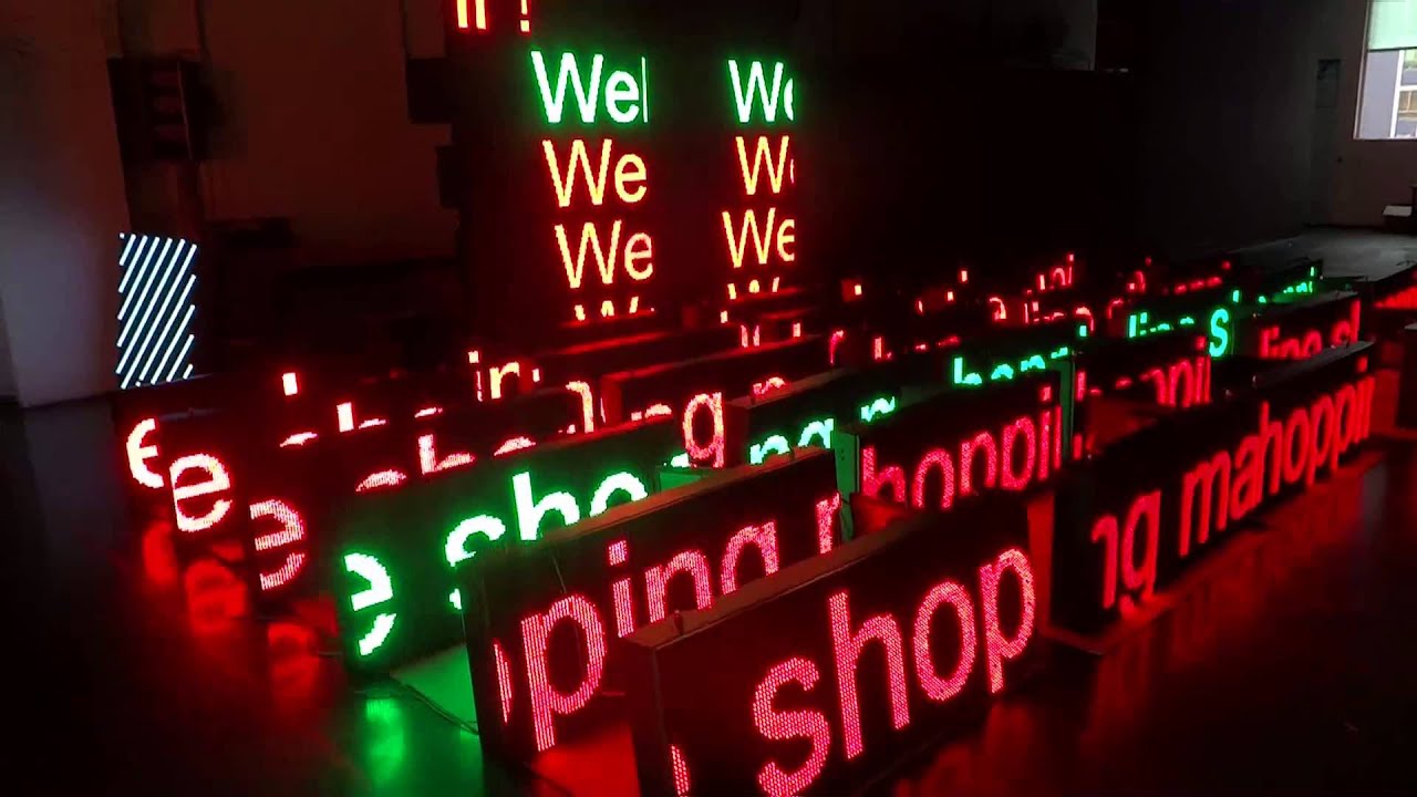 single color led message sign - YouTube