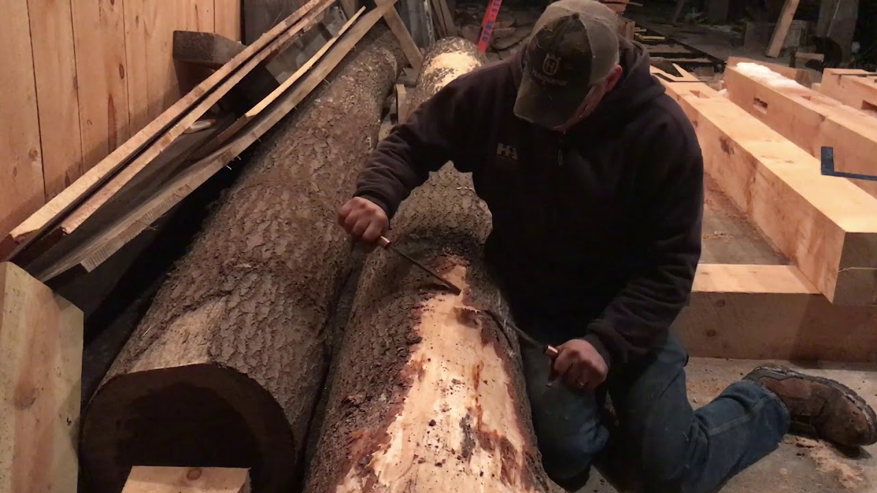 Log Testing Our Hand Forged Draw Knife - YouTube