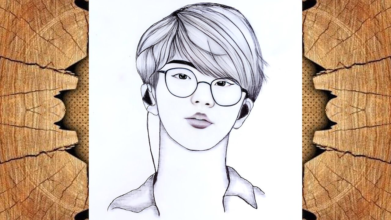 A Beautiful Boy Sketch With Glasses // Pencil Sketch for beginners ...