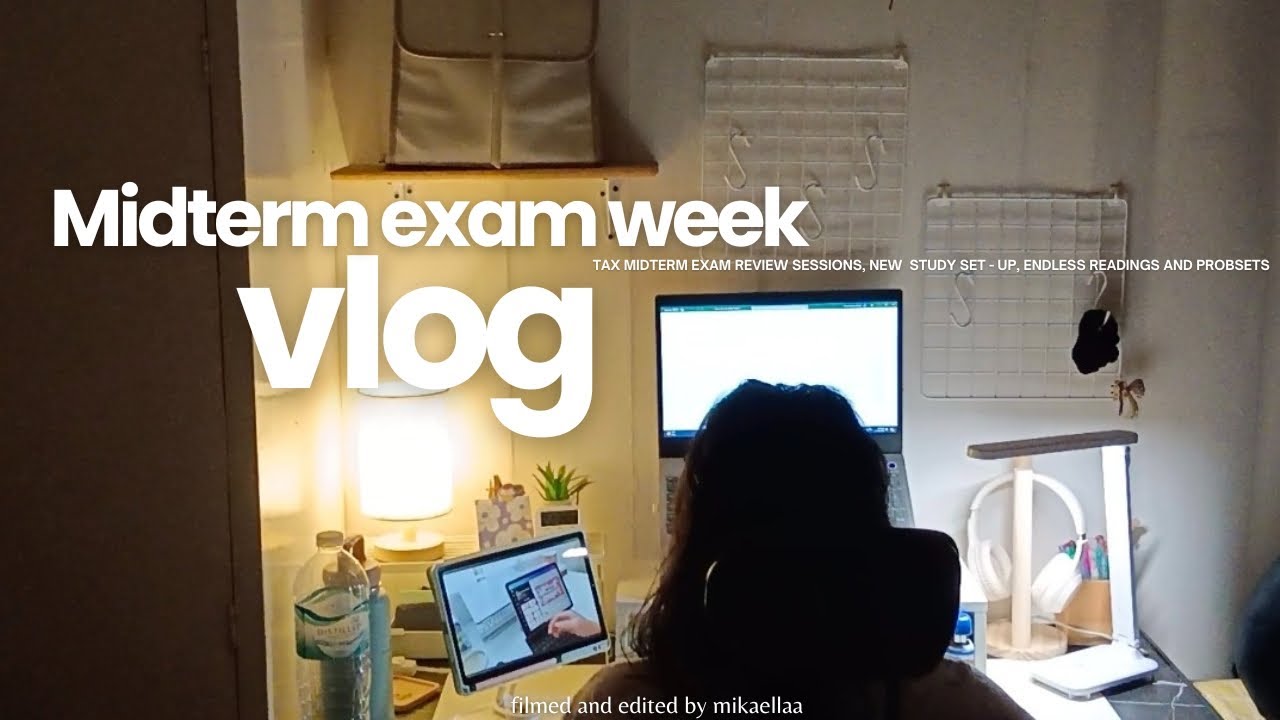 Midterms week vlog 🍂 | Tax review sessions, new set up, endless ...