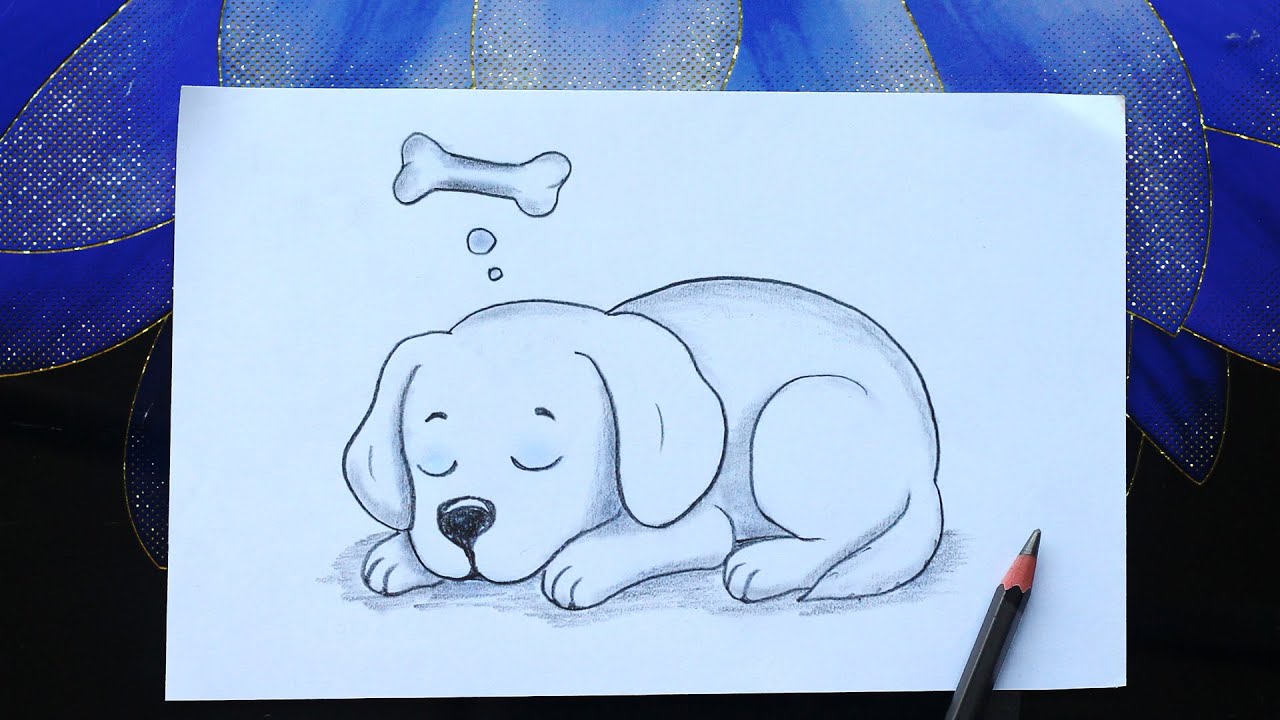 Sleeping Dog Drawing 🐾🐕 - YouTube