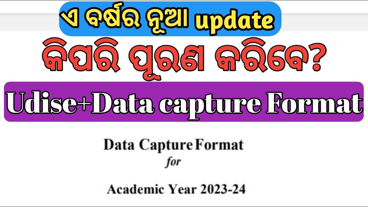 How to Complete Udise plush Data Capture Format 2023-24//କିପରି ପୂରଣ ...