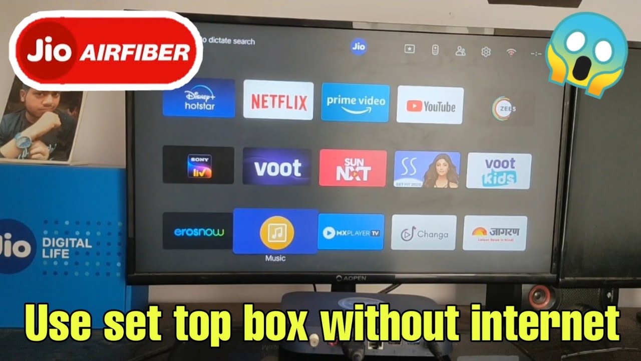 How to use jio fiber set top box without internet | Bina internet ke ...