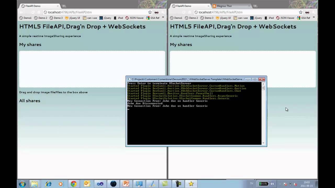 HTML5 FileAPI + WebSockets + Drag'n Drop - YouTube