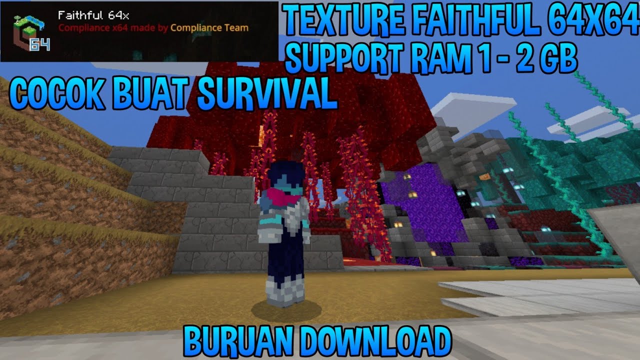 TEXTURE FAITHFUL 64X64 SUPPORT MCPE 1.16 RINGAN COCOK BUAT SURVIVAL DAN ...