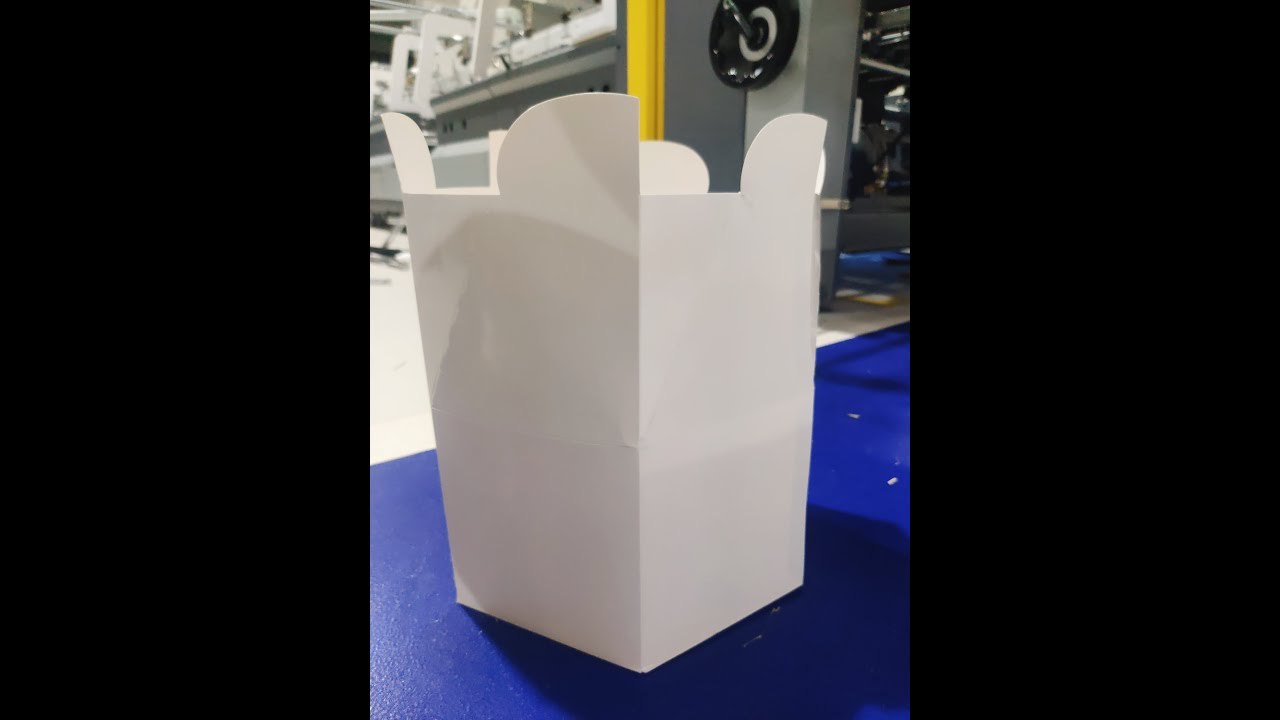 Hexagonal Shape box folded and glued by Rolam Gluer - YouTube