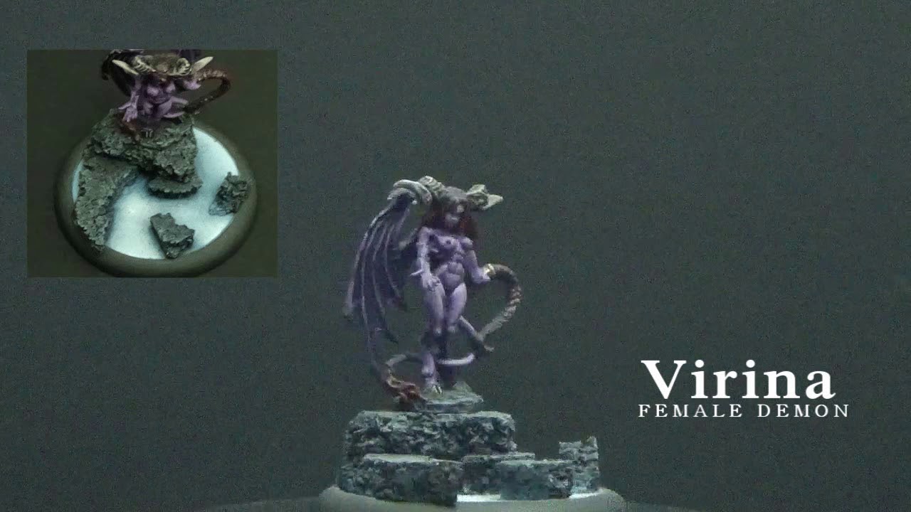 Reaper Miniatures - Viridian Female Demon - YouTube