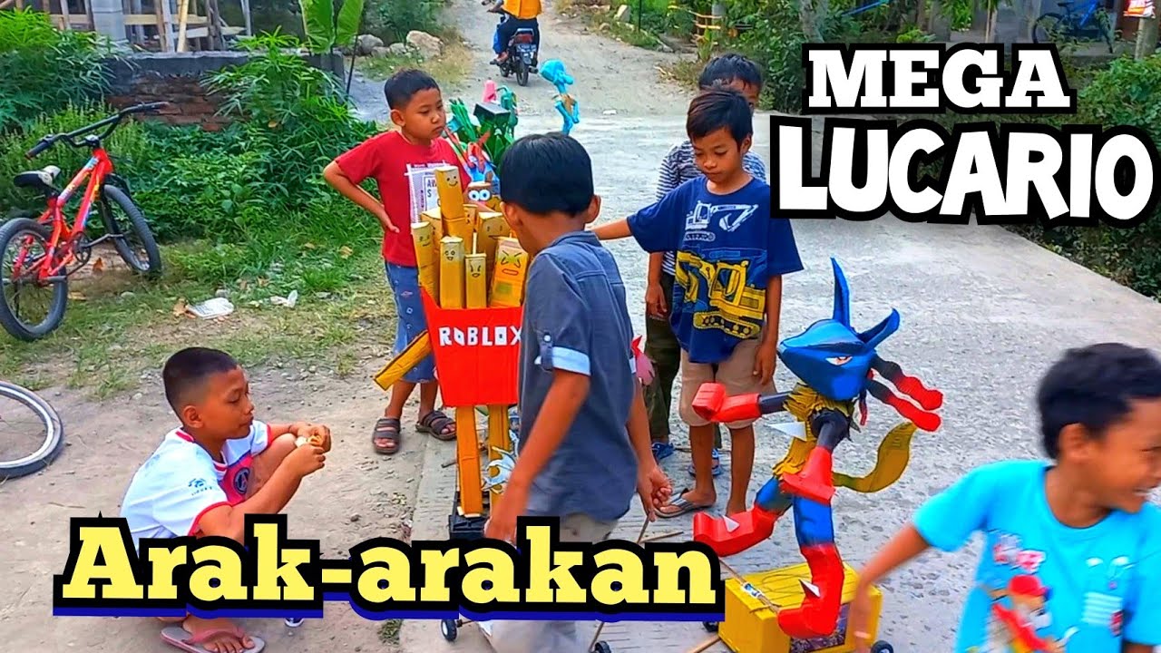 Arak-arakan pokemon hulk roblox squidward gery stumble guys dari kardus ...