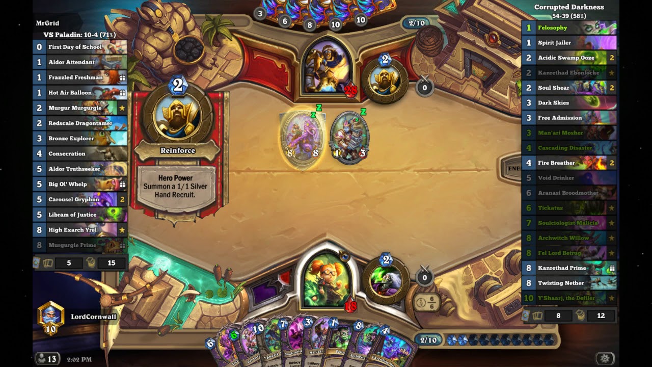 Hearthstone Standard Ladder Season 1, Episode 2, Warlock Tickatus deck ...