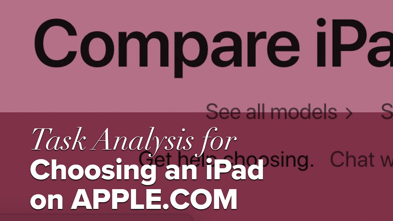 Task Analysis of Choosing an iPad on Apple.com - YouTube