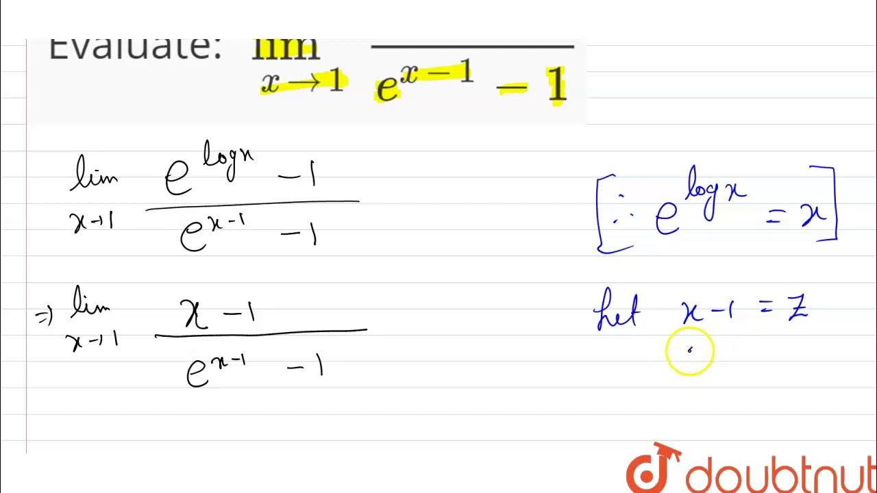 Evaluate lim x Rarr 1 e logx 1 e x 1 1 YouTube evaluate-lim-x-rarr-1-e-logx-1-e-x-1-1-youtube