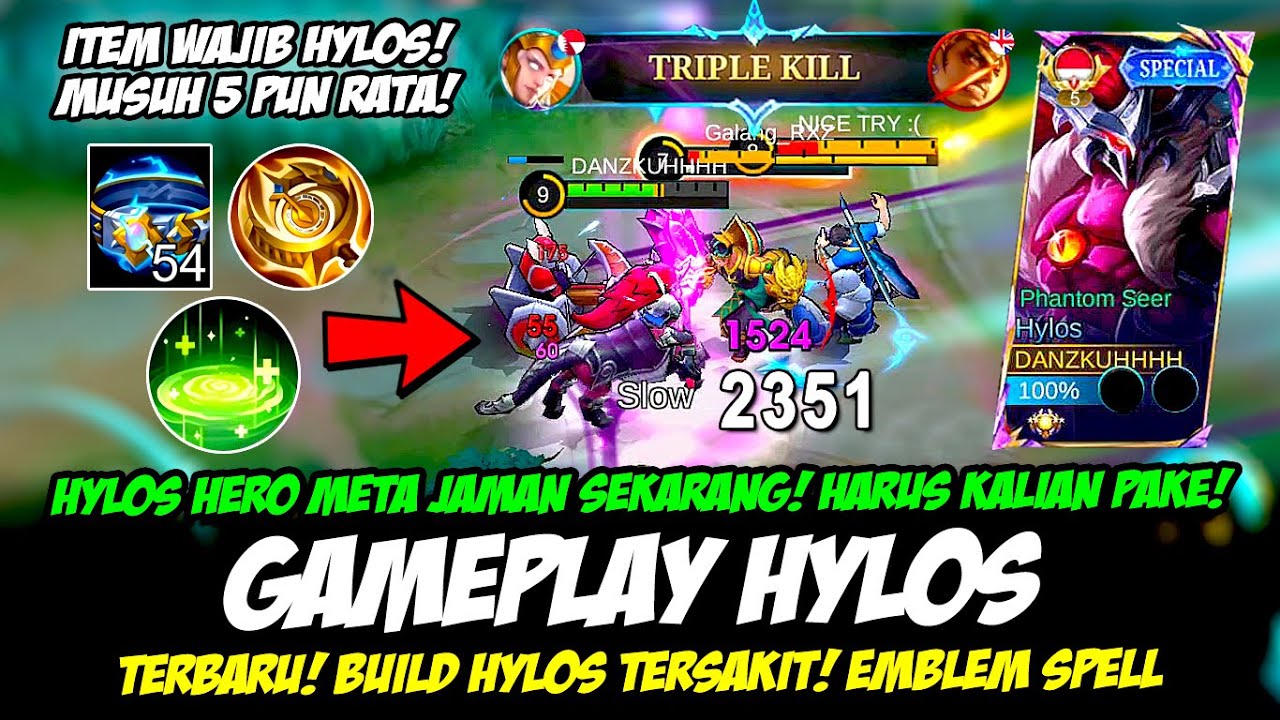 HYLOS EXP LANE META TERBARU CARA MAIN HYLOS TERKUAT 1 VS 5 BUILD HYLOS ...
