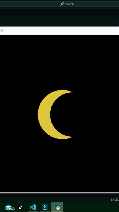 Crescent Moon 🌙 Python Desigm Turtle Python Graphics Pythonturtle Coding Pythontutorial